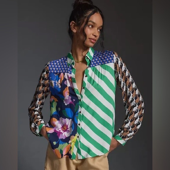 Maeve | Tops | Maeve Anthropologie The Paz Button Down Shirt By ...